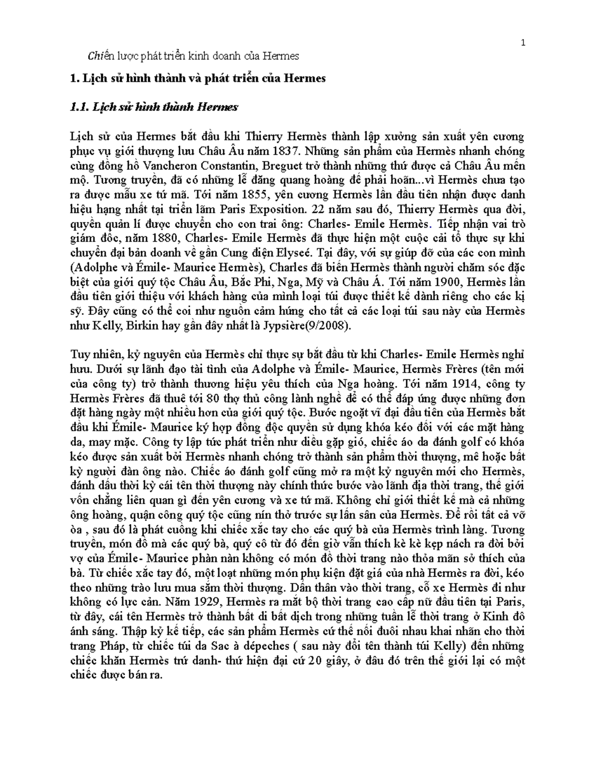 123doc tieu luan mon kinh doanh quoc te chien luoc phat trien kinh doanh cua hermes - Chi ến ...
