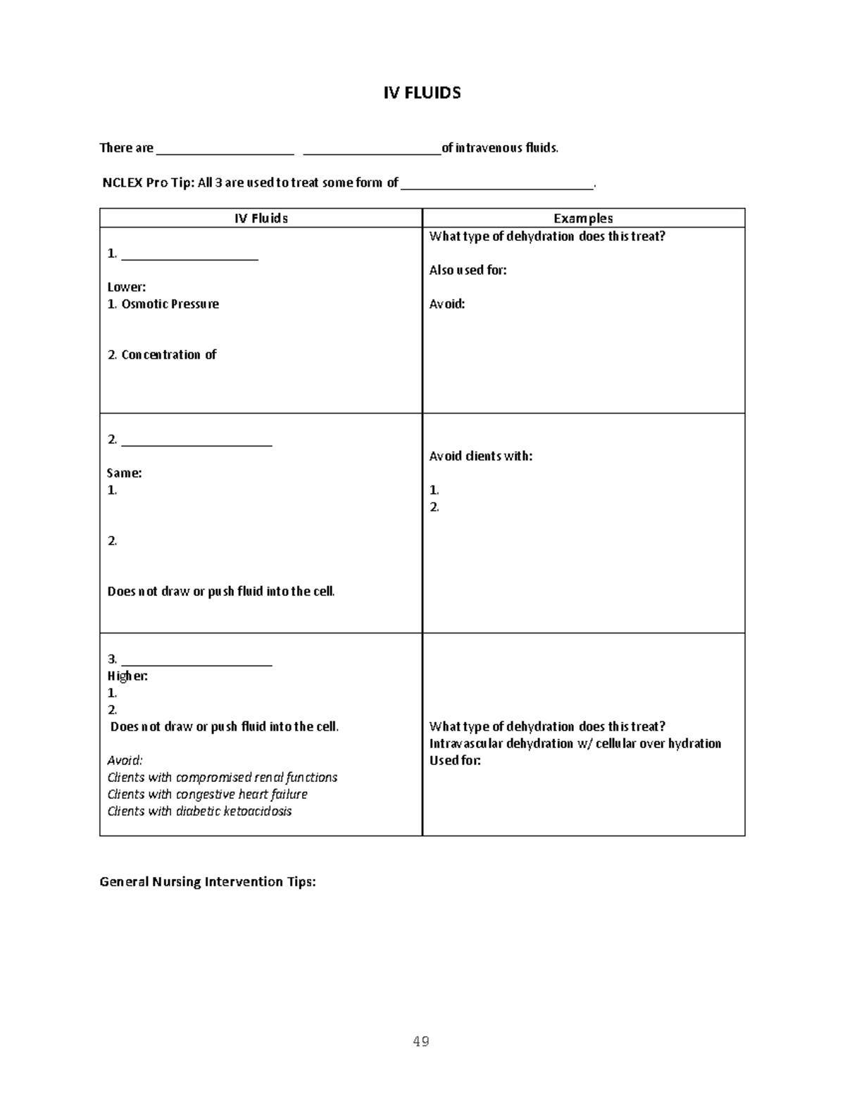 Fluids - GNM - 49 IV FLUIDS There are ...