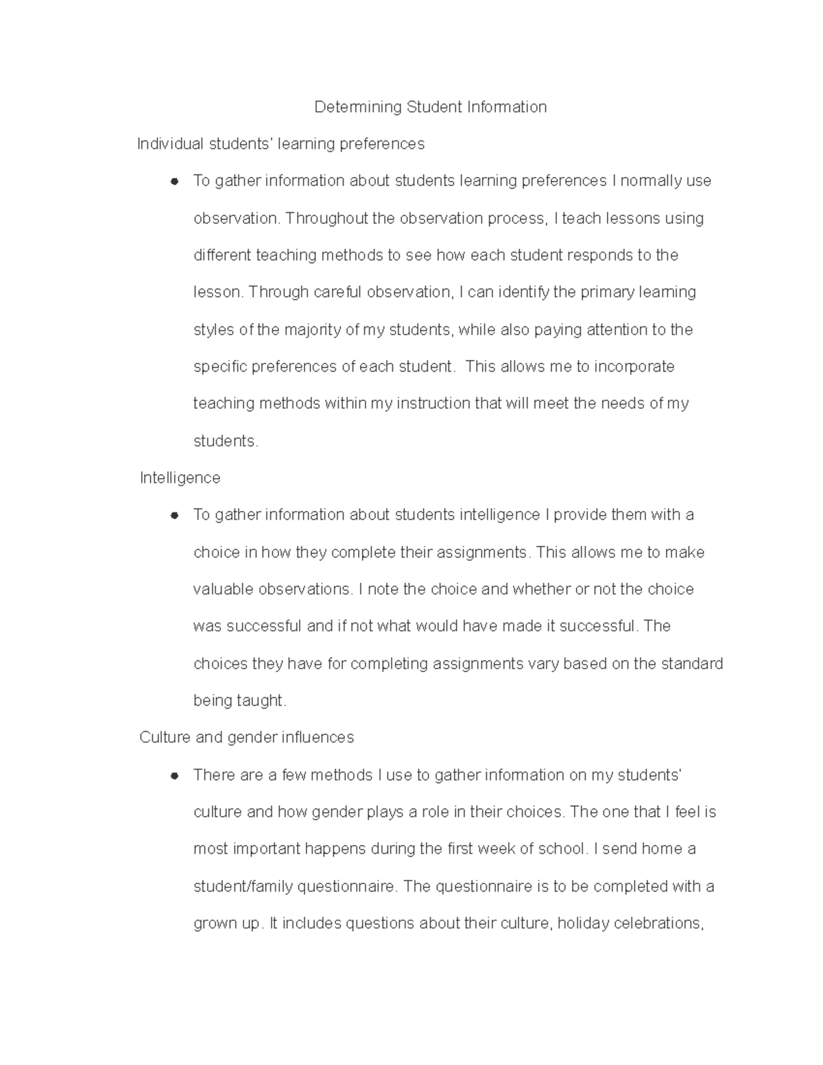 D187 Task 2-Determining Student Information - Determining Student ...