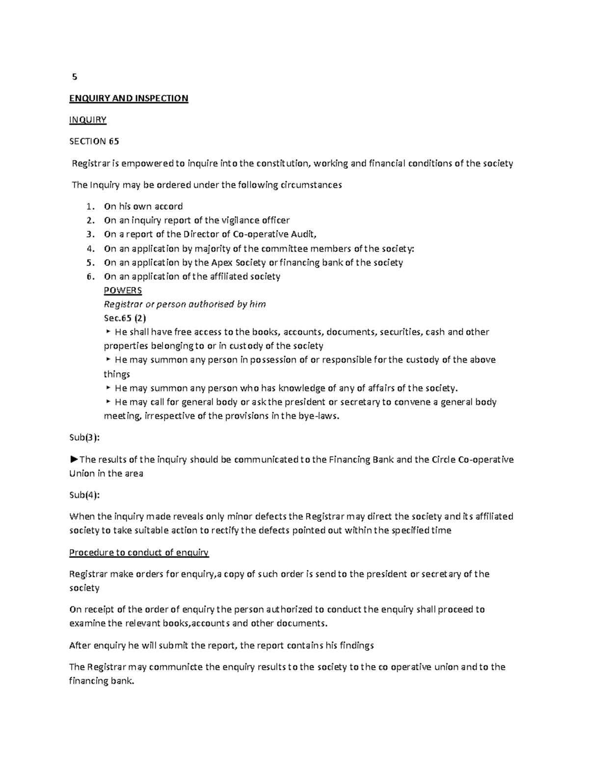 Document - Finished - 5 ENQUIRY AND INSPECTION INQUIRY SECTION 65 ...