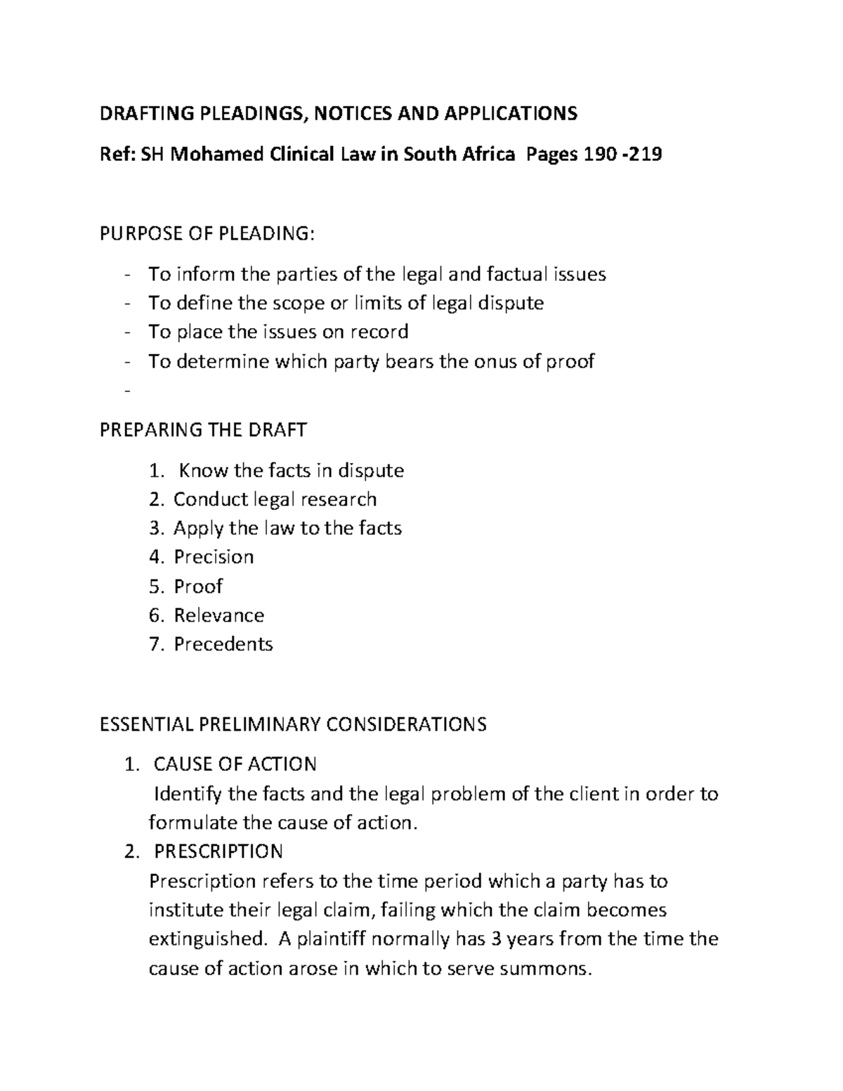 Ethics Lesson Drafting Pleadings - DRAFTING PLEADINGS, NOTICES AND ...