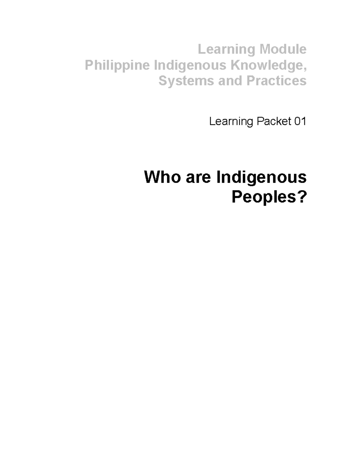 Learning Packet 01 Who are Indigenous Peoples UIEC0201 - Learning ...