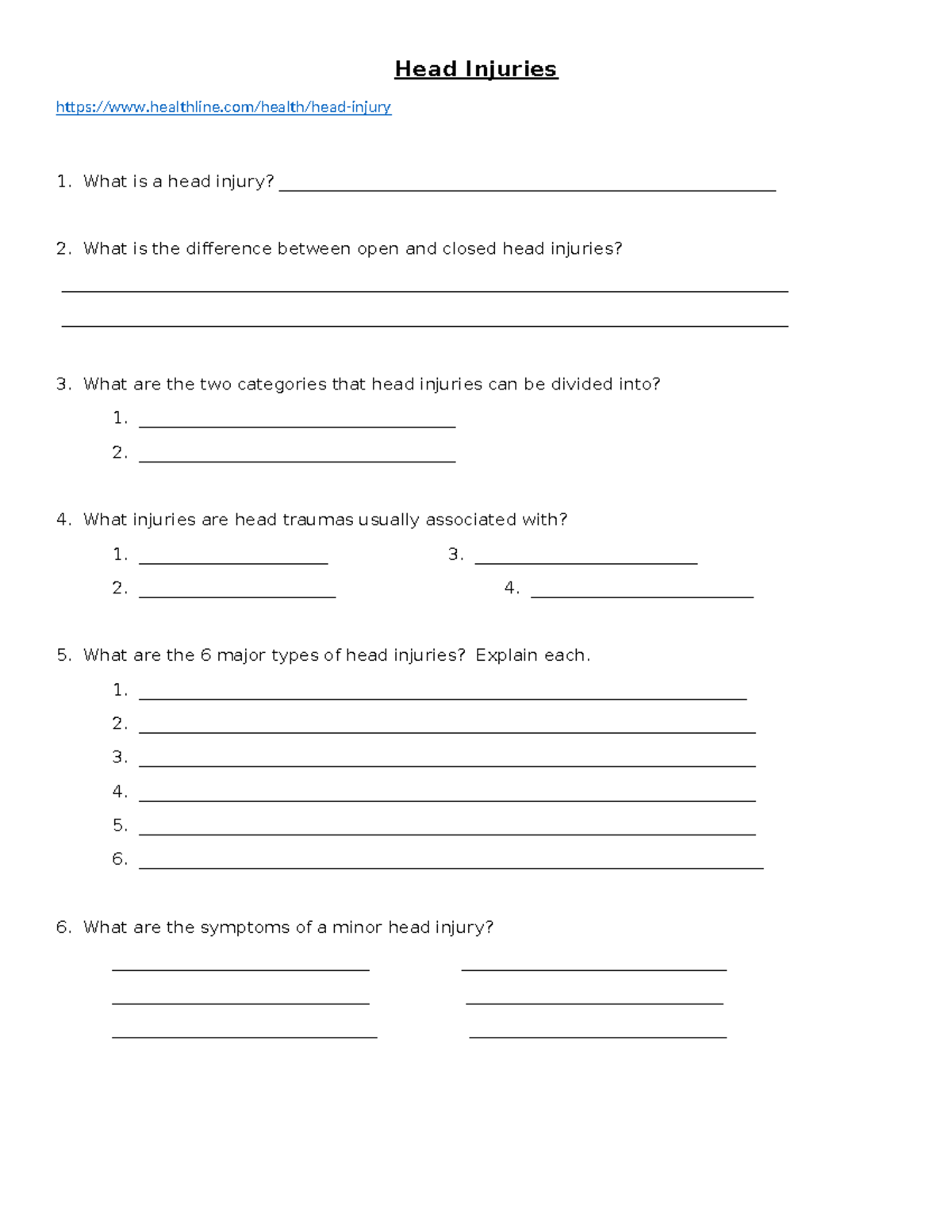 Head trauma activity-1-1 - Head Injuries healthline/health/head-injury ...