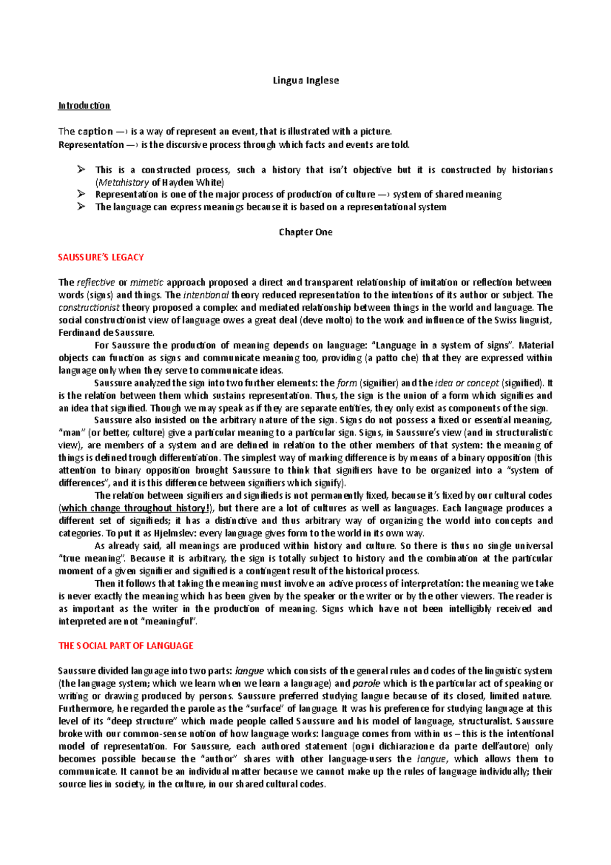 Inglese Representation - Lingua Inglese Introduction The caption is a ...