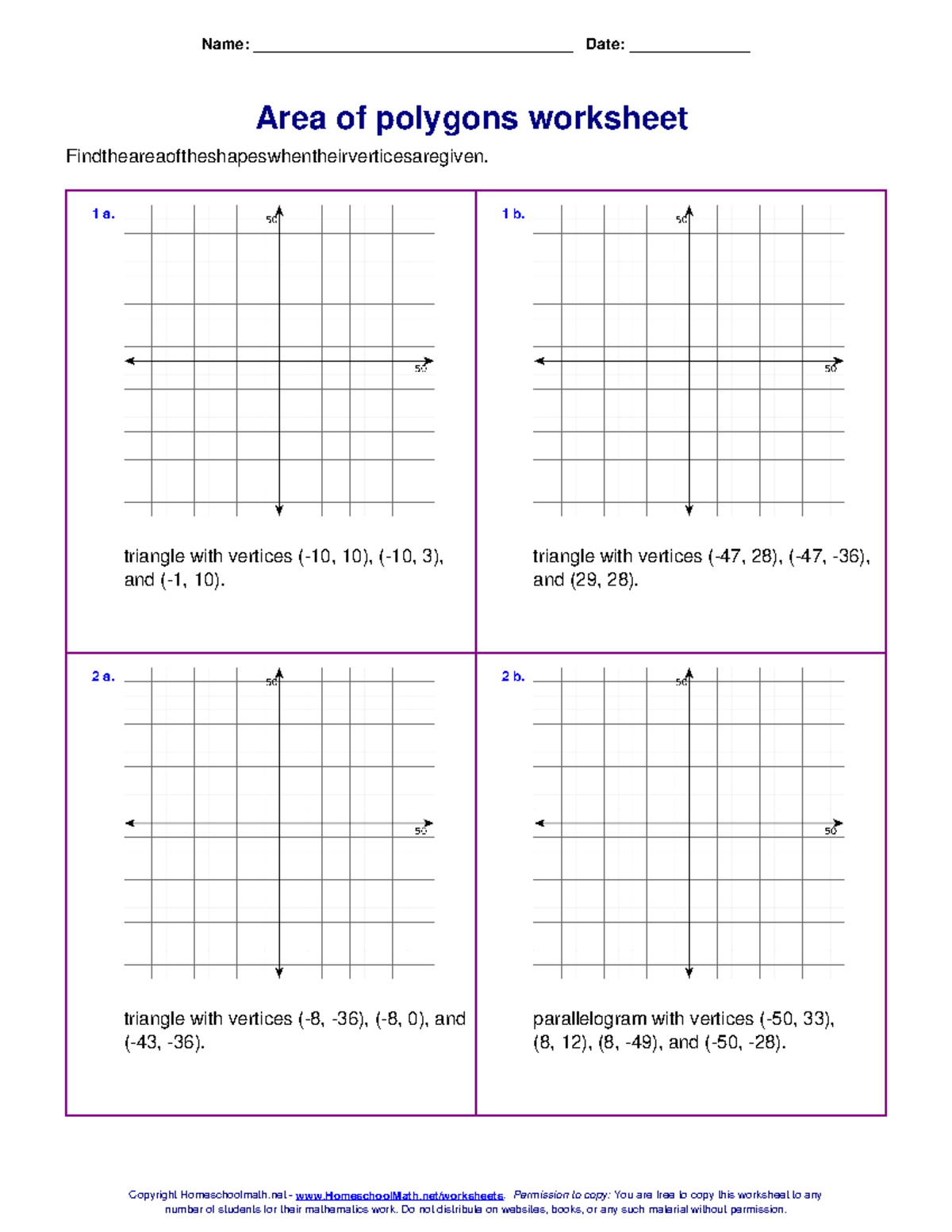 Area Polygons Worksheet (10) - Name ...
