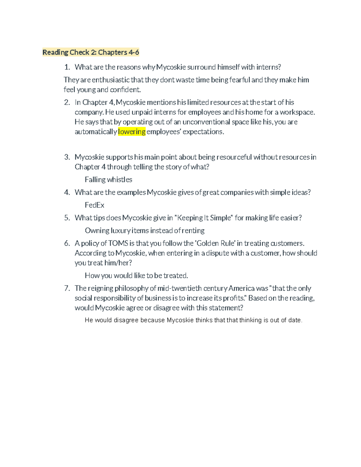 Copy of Shark Tank Reading Check 2 Chapters 4-6 - Reading Check 2 ...