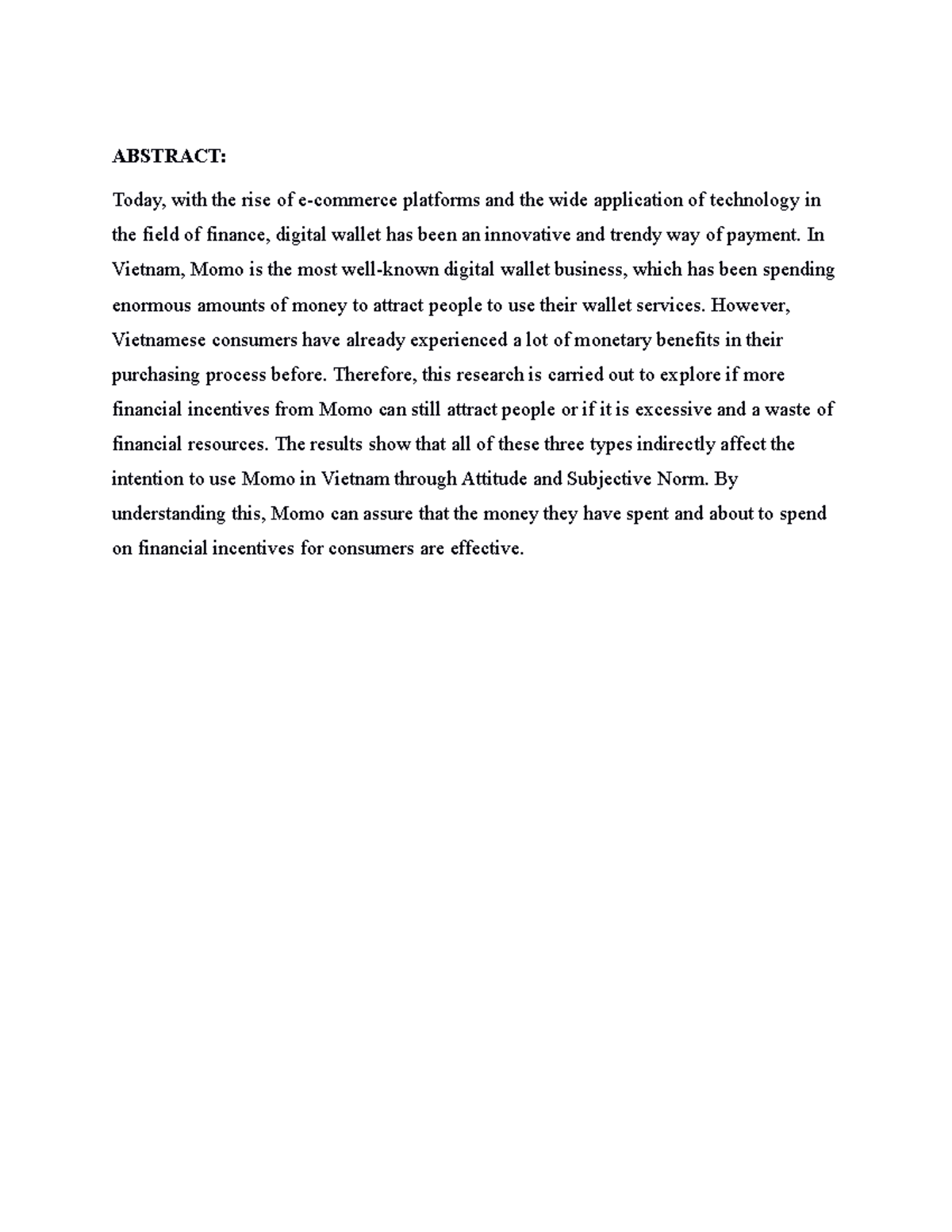 Business Research Assignment - ABSTRACT: Today, with the rise of e ...