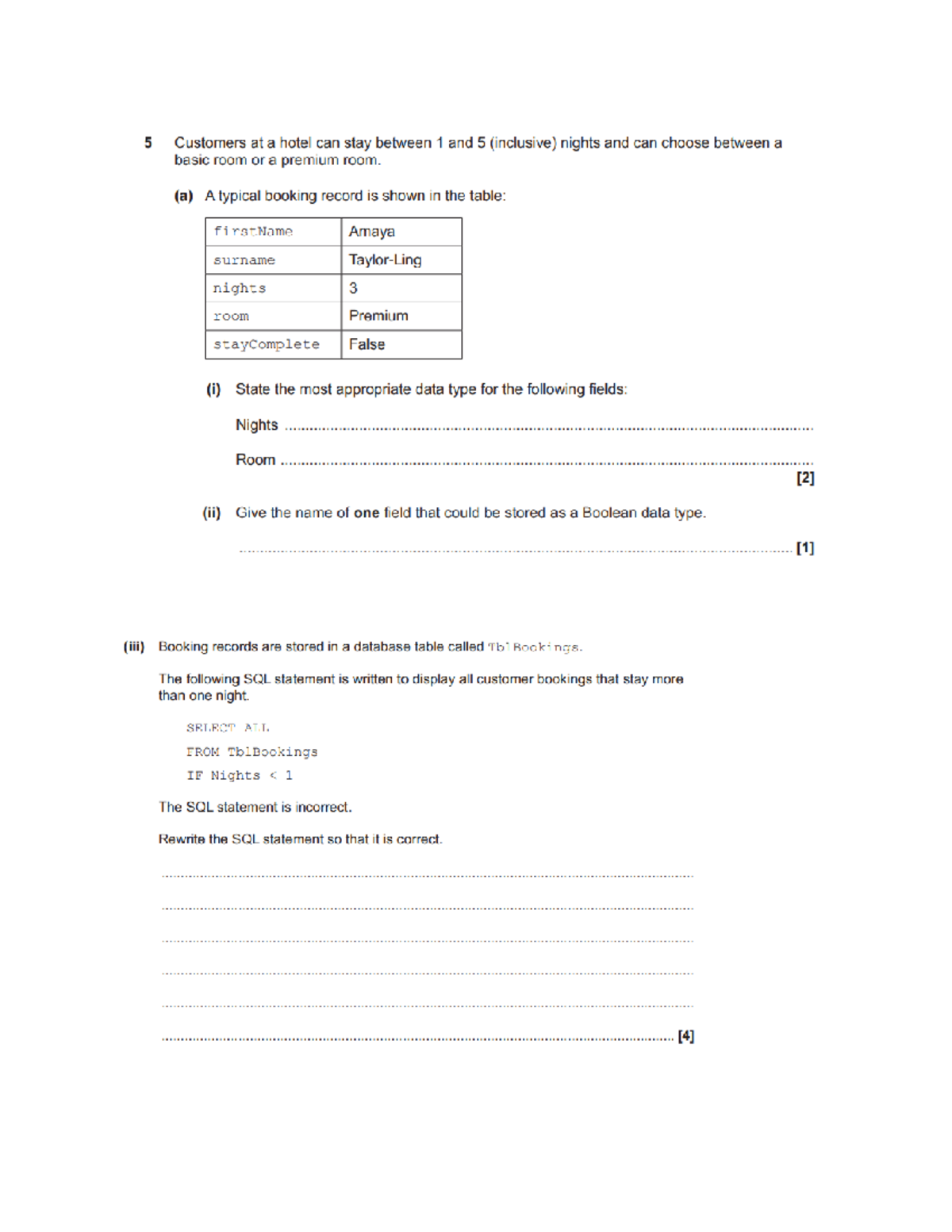 SQL AND THE Internet OCR GCSE PAST Paper Questions - Google Docs - Studocu
