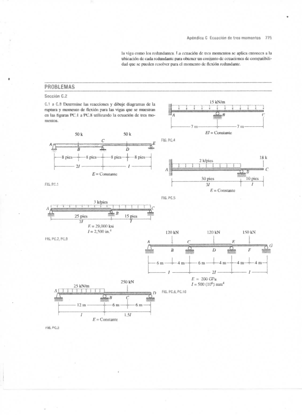 Problemas S 3 Mometnto - apoyo - A|}éndíce C Ecuación de tres momentos ...