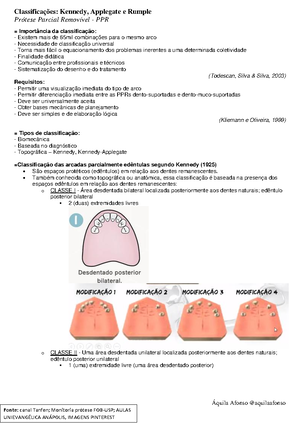 Classificações Kennedy, Applegate e Rumple -Prótese Parcial Removível ...