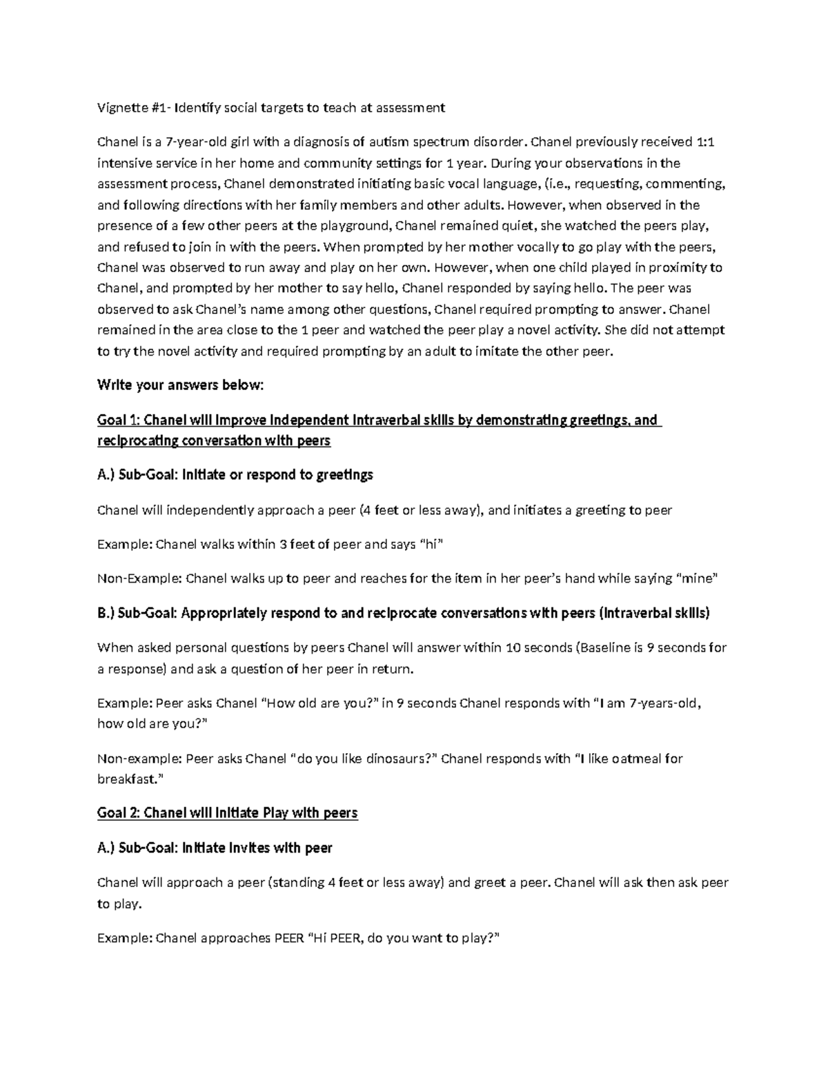 Vignette ID Social Targets - Vignette #1- Identify social targets to ...