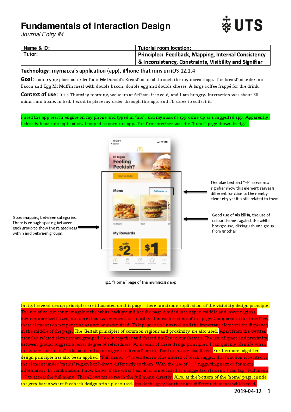 Journal Entries Asst - Fundamentals of Interaction Design Journal Entry ...