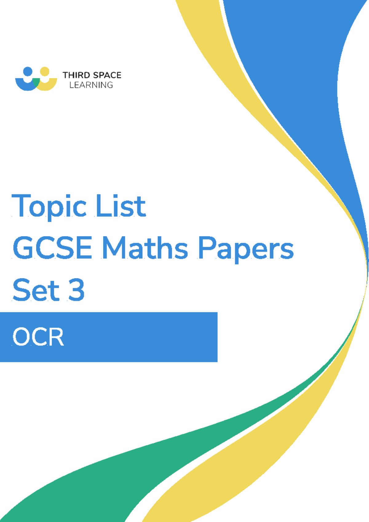 OCR Set 3 Higher Papers - Question numbers link to topic list - Topic ...
