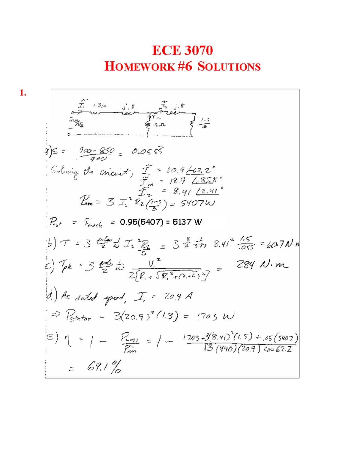 HW6Solns - Exam Practice - ECE 3070 - ECE 3070 HOMEWORK #6 SOLUTIONS 1 ...
