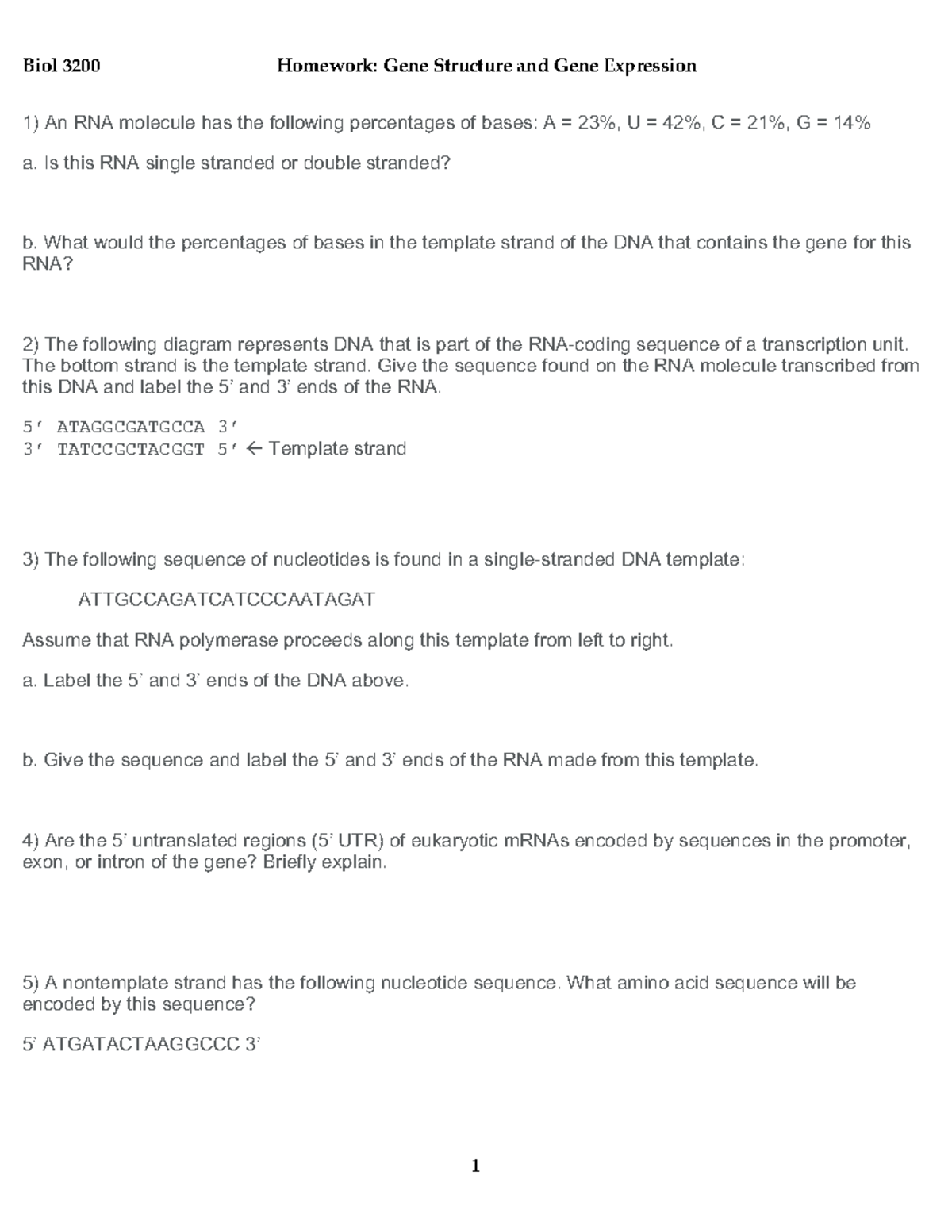 Assignment 1 SP2022 - Cell Walls - Biol 3200 Homework: Gene Structure ...