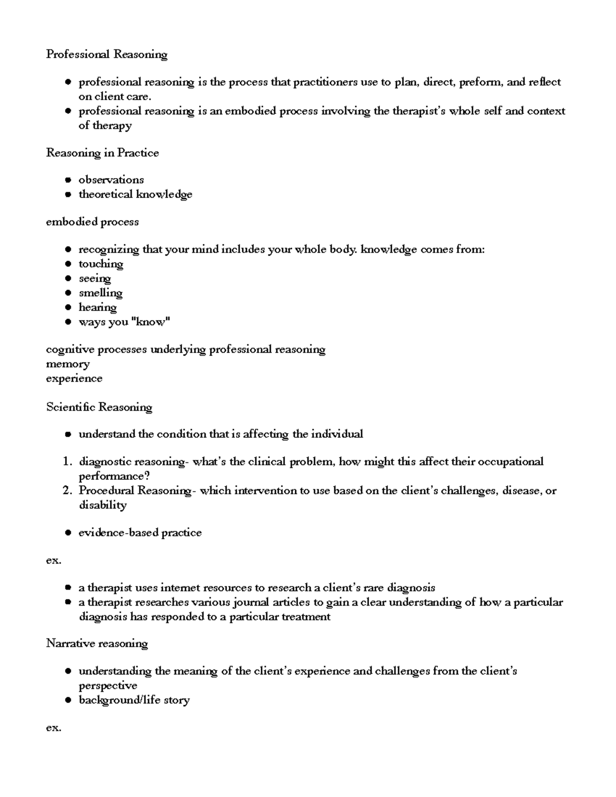 Professional/Clinical Reasoning - Professional Reasoning professional ...