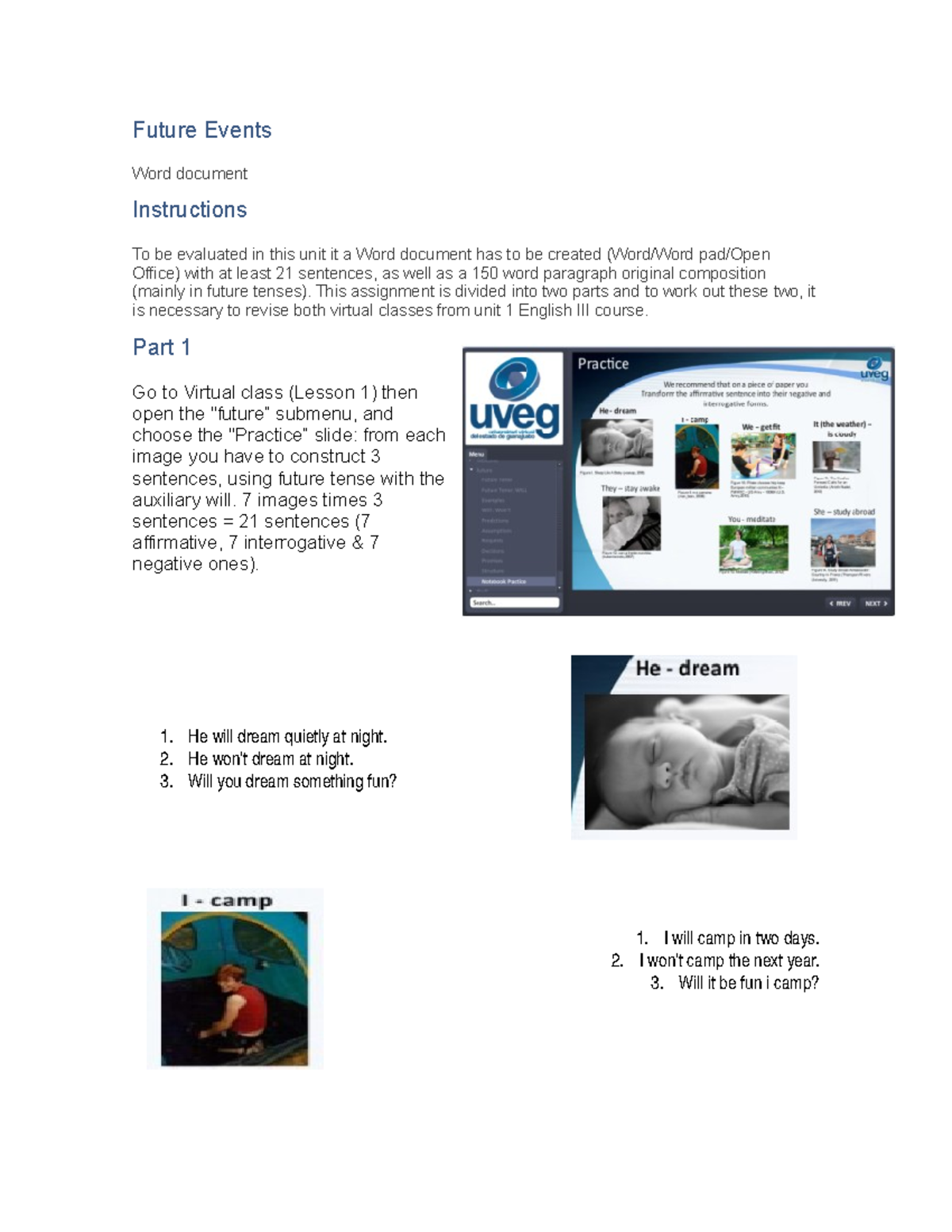 Assignment 2 Text File 2, Assignment 2 Text File 2 - Future Events Word ...