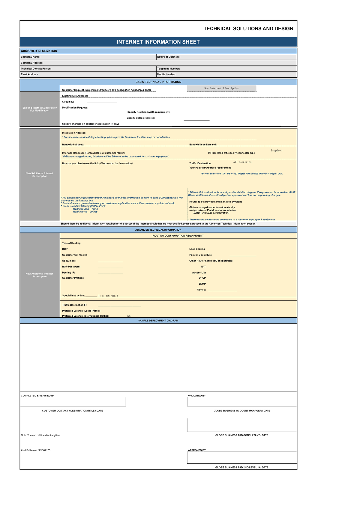 Direct Internet Assessment FORM - 9269868541 TECHNICAL SOLUTIONS AND ...