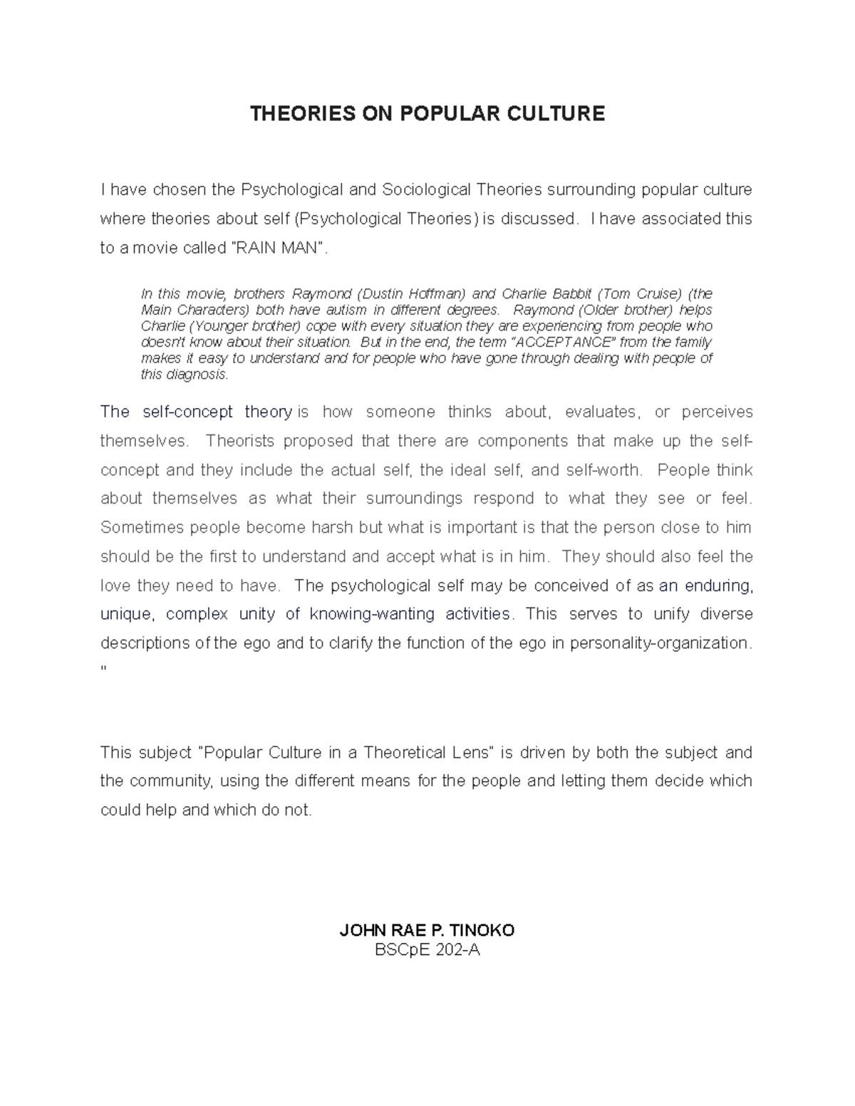 Popular Culture in a Theoretical Lens - THEORIES ON POPULAR CULTURE I ...