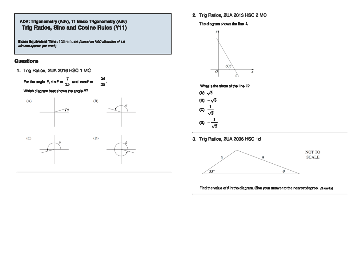 Basic Trigonometry - Studocu