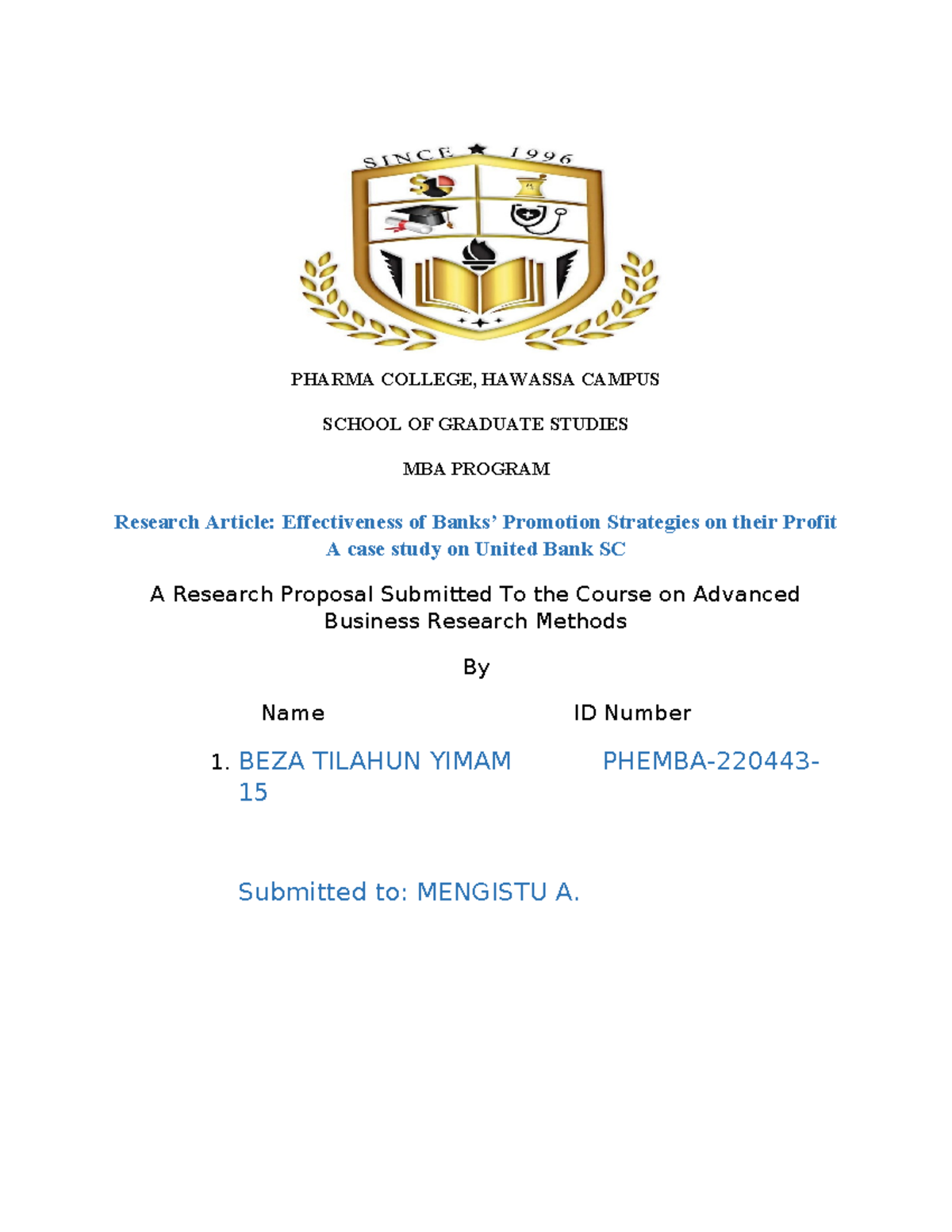 Research proposal - Summary Human Resource Management - PHARMA COLLEGE ...