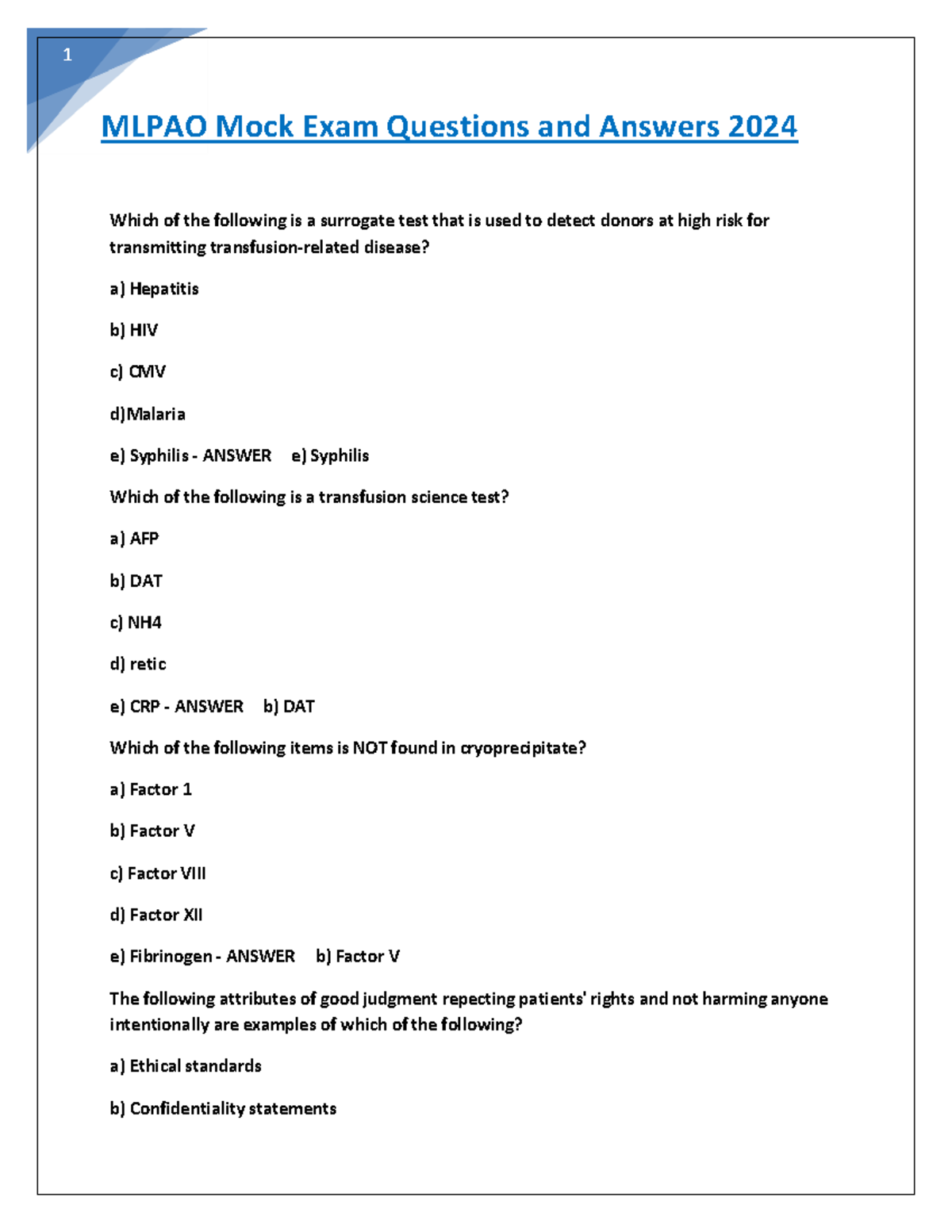 Mlpao Mock Exam Questions and Answers 2024 - MLPAO Mock Exam Questions ...