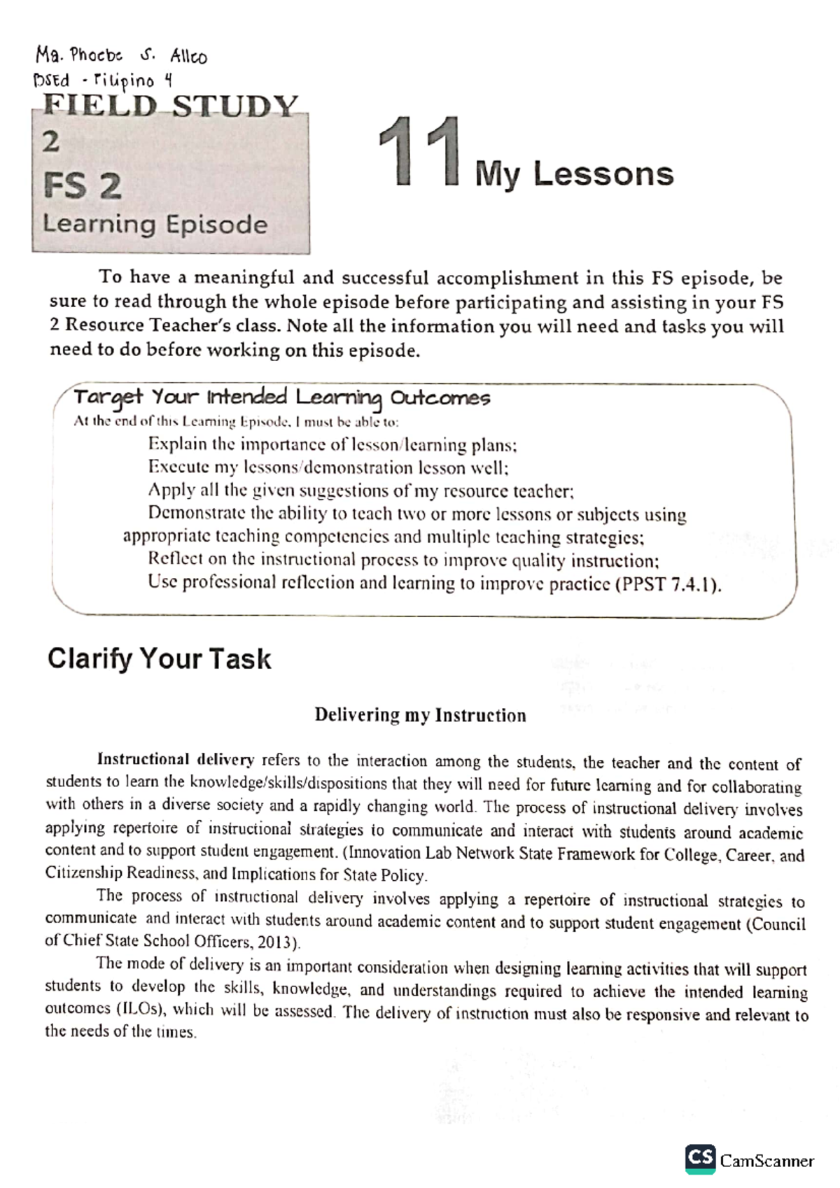 FS2-Ep 11-jsjana - Education - Studocu