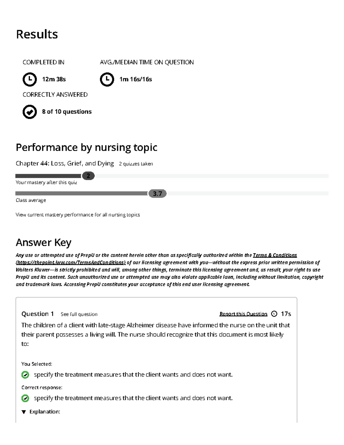 Chap 44 pt 2 Prep U - PrepU quizes - COMPLETED IN 12m 38s AVG./MEDIAN ...
