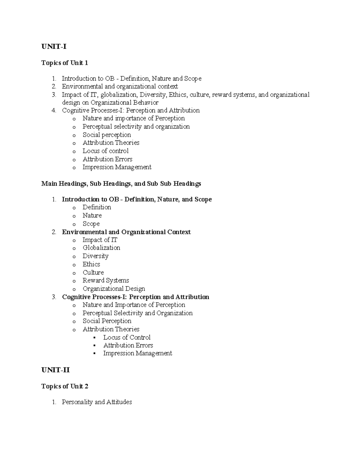 Only headings - Summary human computer interaction - UNIT-I Topics of ...
