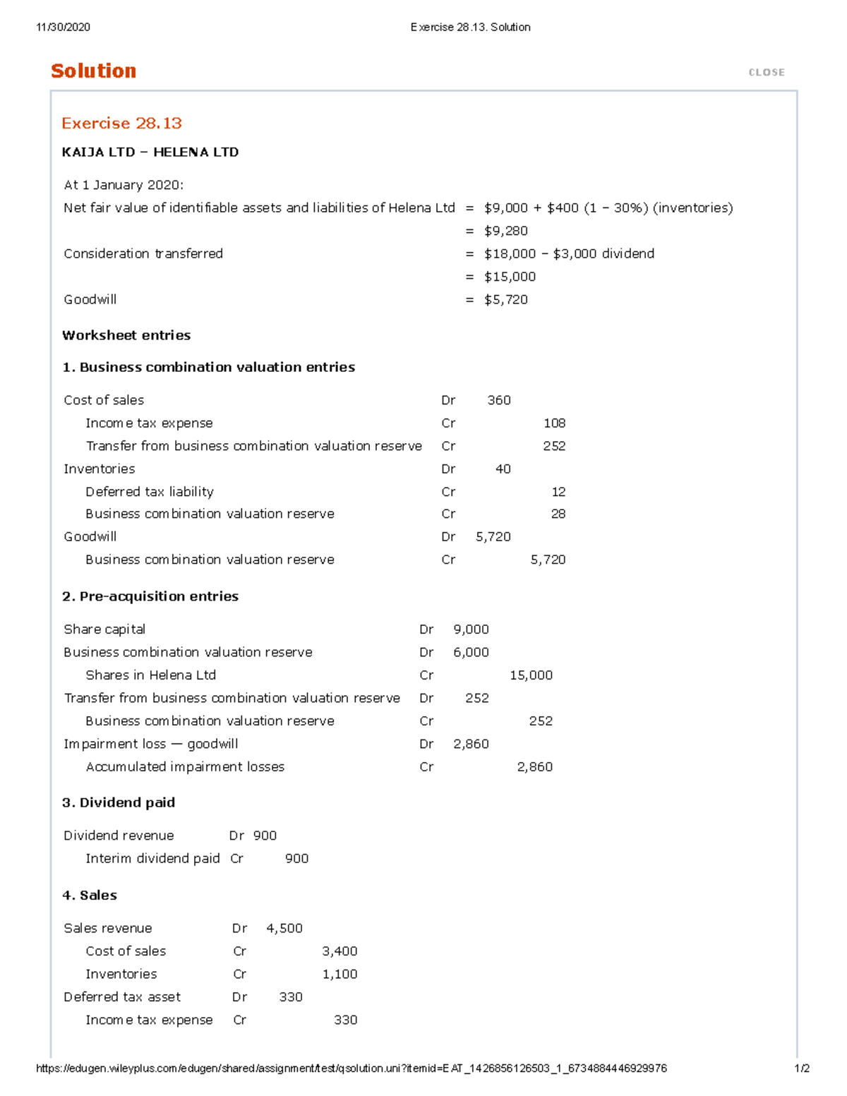 Exercise 28.13. Solution tutorial work answer - 11/30/2020 Exercise 28 ...