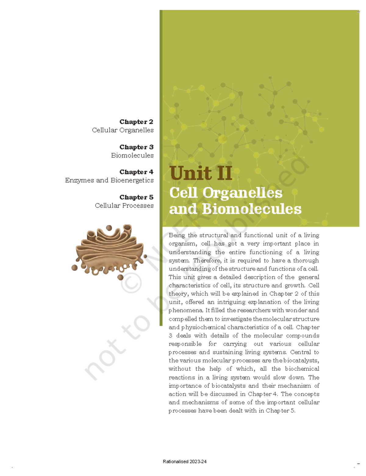 Unit II Cell Organelles and Biomolecules - Cell Organelles and ...