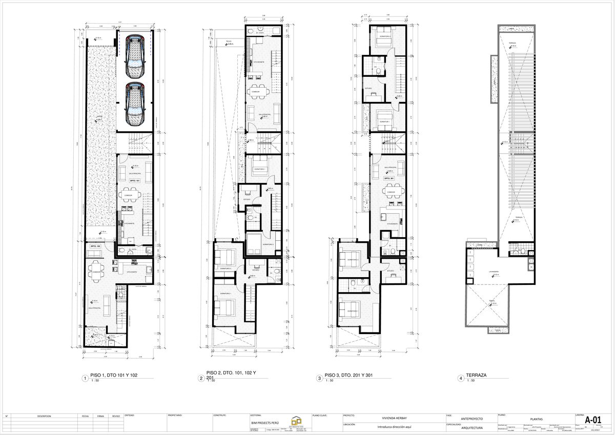 Semana 3 - Plano - Revit Vivienda Lcxuuj - 15 14 13 12 11 10 9 8 7 6 5 ...