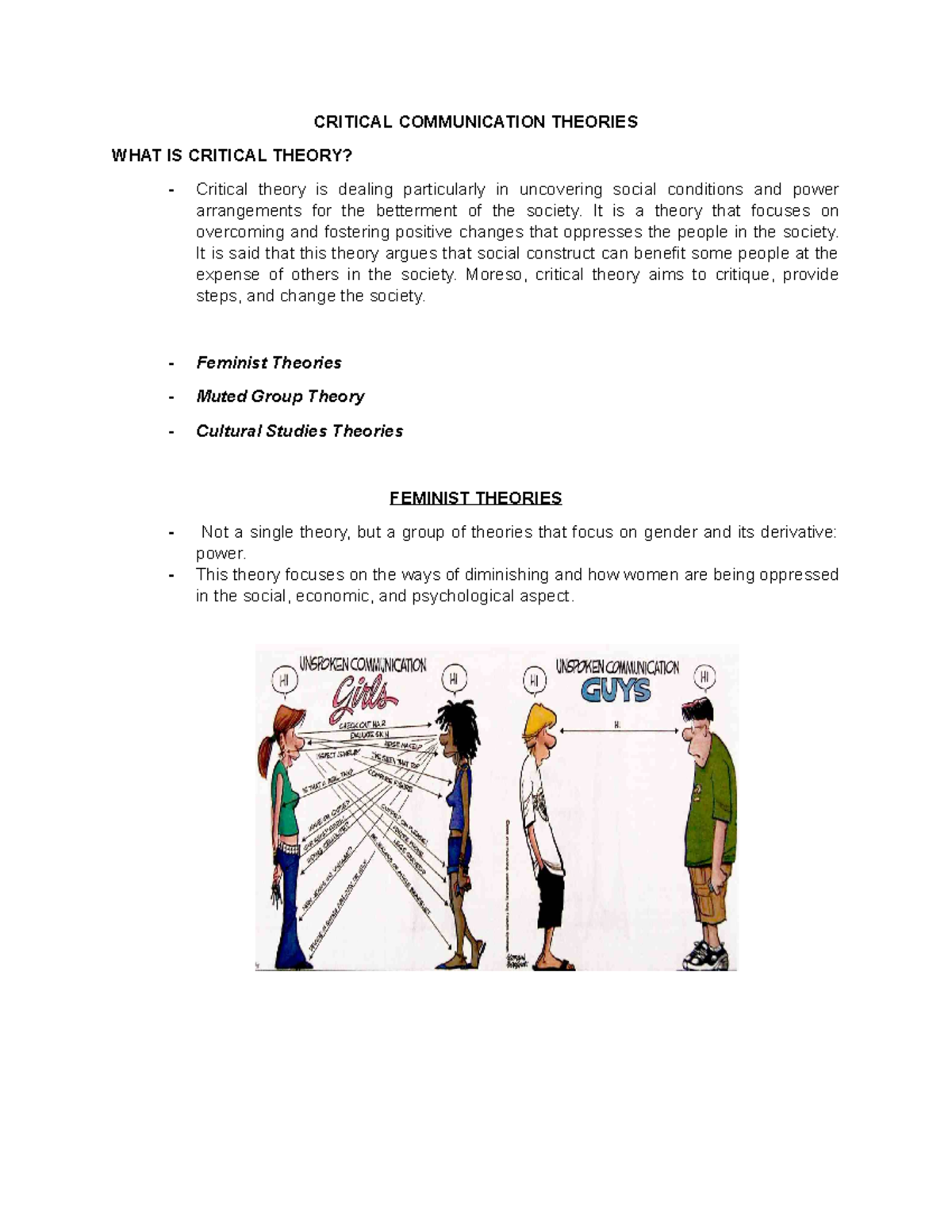 Critical COMM Theories - CRITICAL COMMUNICATION THEORIES WHAT IS ...