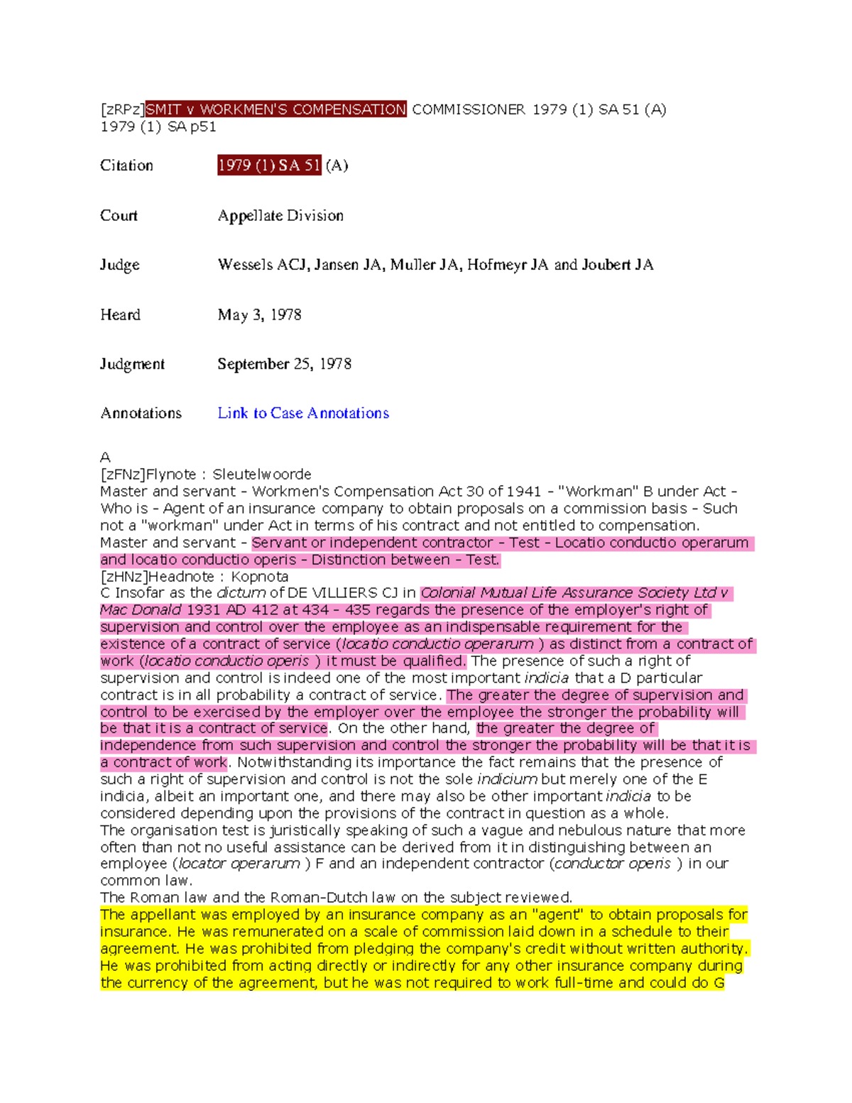 Smit v workmens compensation - [zRPz]SMIT v WORKMEN'S COMPENSATION ...