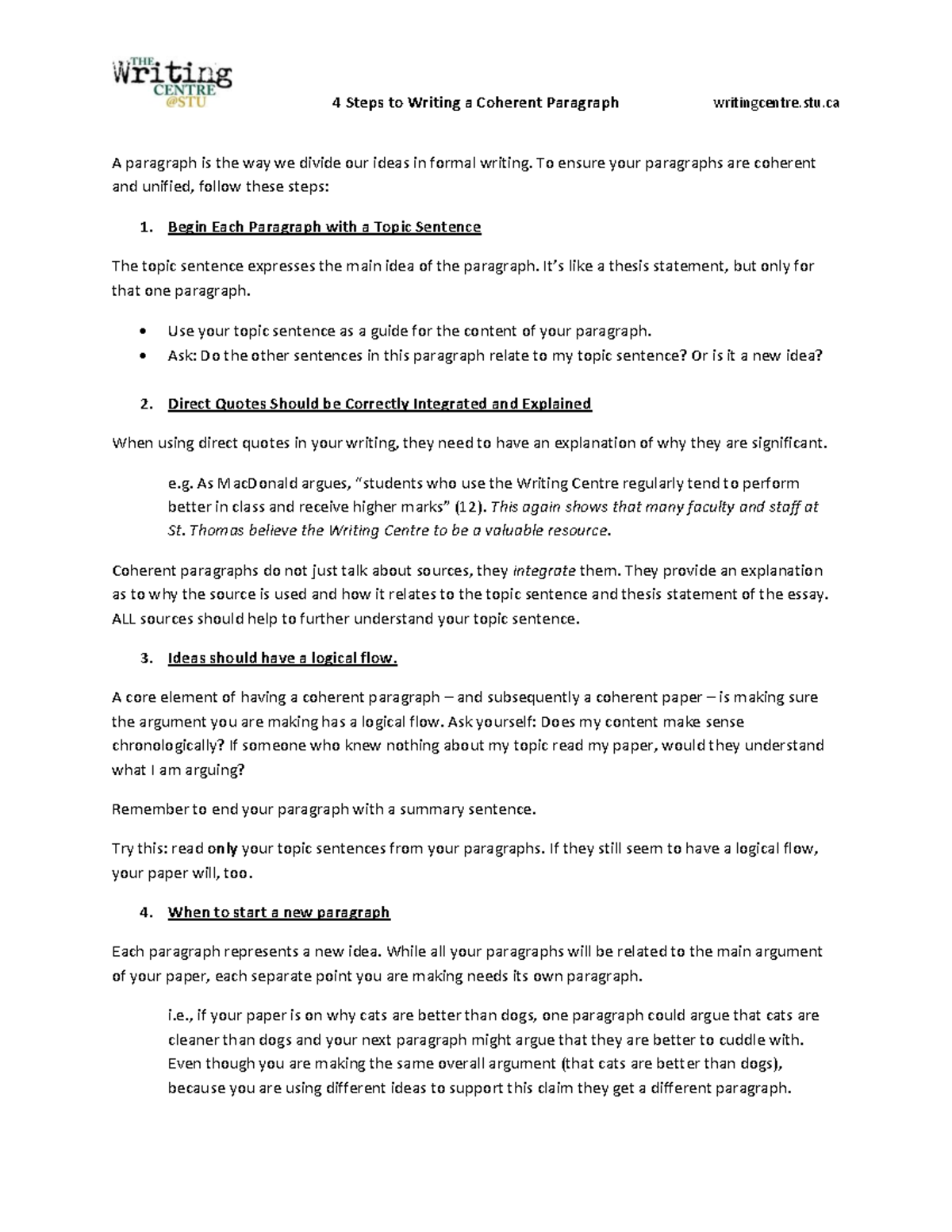 Writing-Coherent-Paragraphs - 4 Steps to Writing a Coherent Paragraph ...