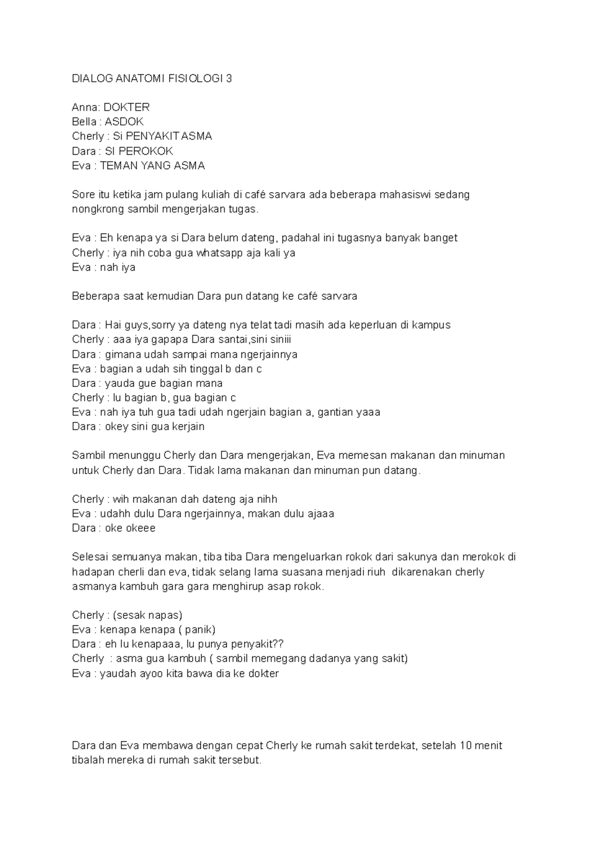 Naskah drama sistem pernafasan - DIALOG ANATOMI FISIOLOGI 3 Anna ...