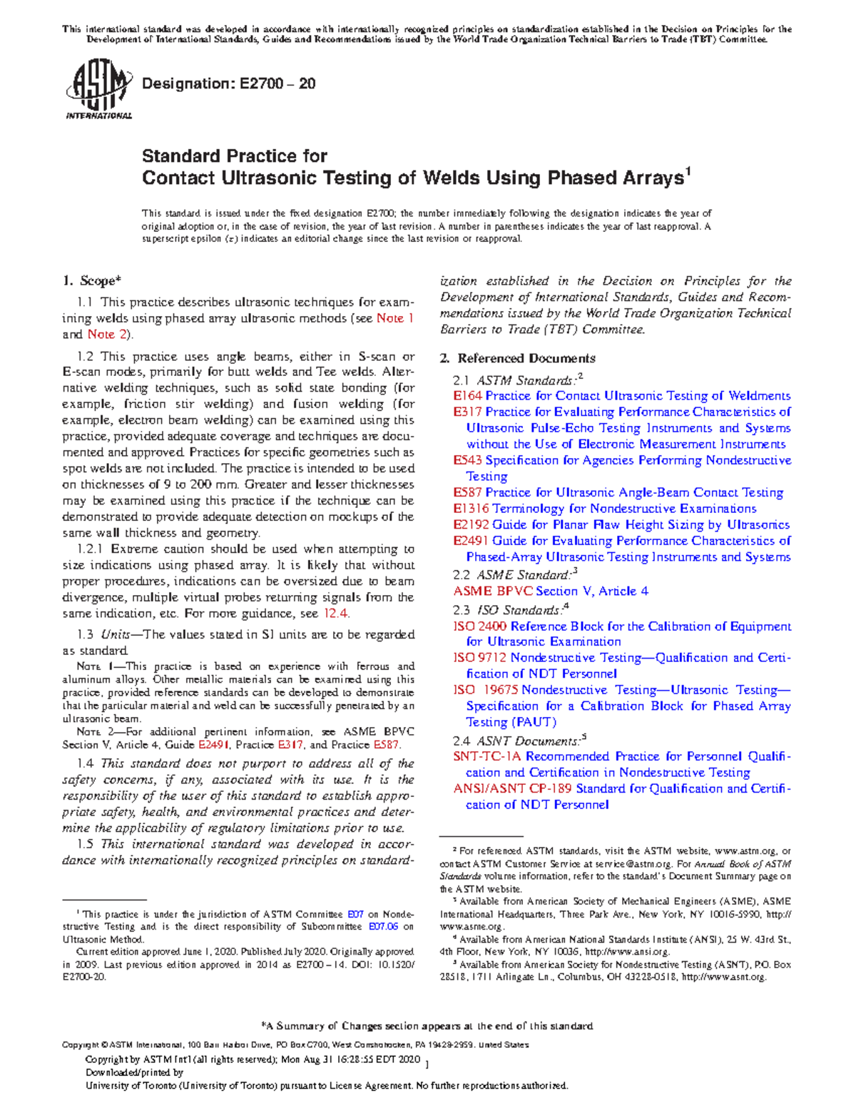 ASTM E-2700 (2020) - ASTM E-2700 (2020) - Designation: E2700 − 20 Standard Practice for Contact ...