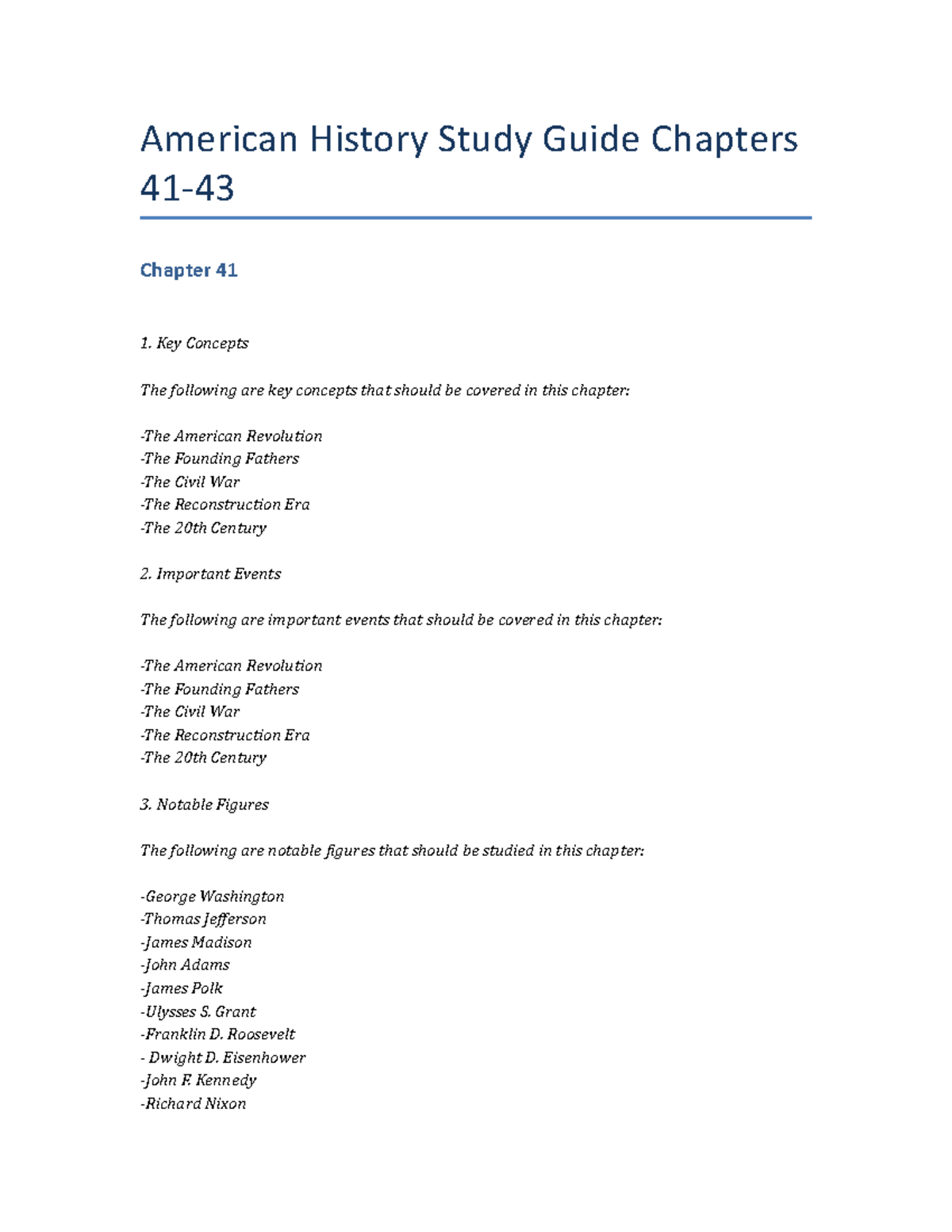 American History Study Guide Chapters 41-43 - American History Study ...