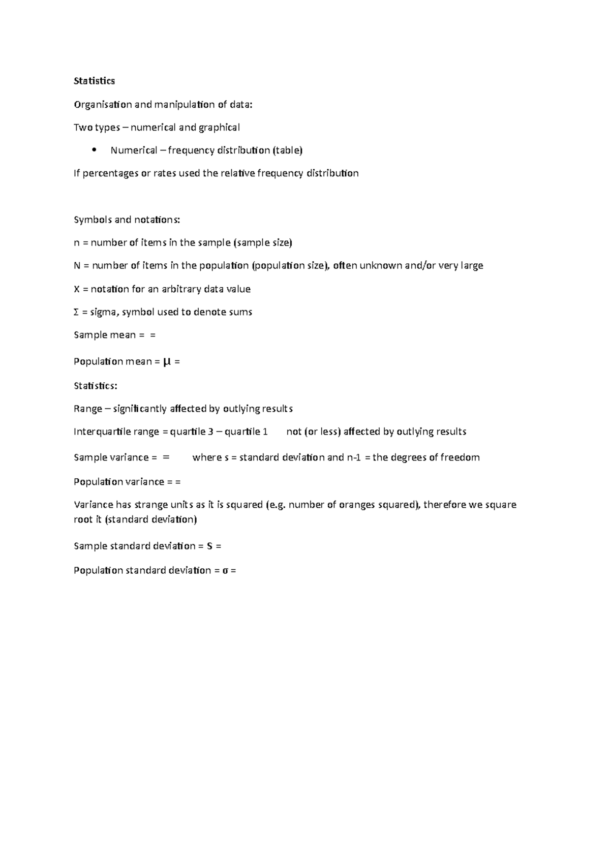 Symbols, notations, standard deviation and variance - Statistics ...