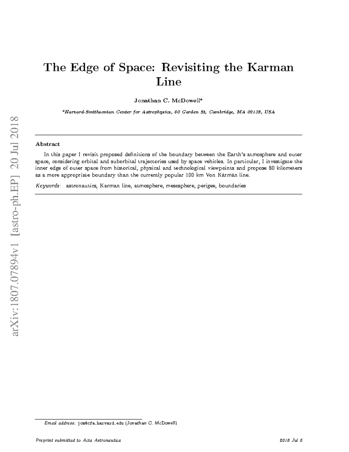 Revisiting the Karman Line - The Edge of Space: Revisiting the Karman ...