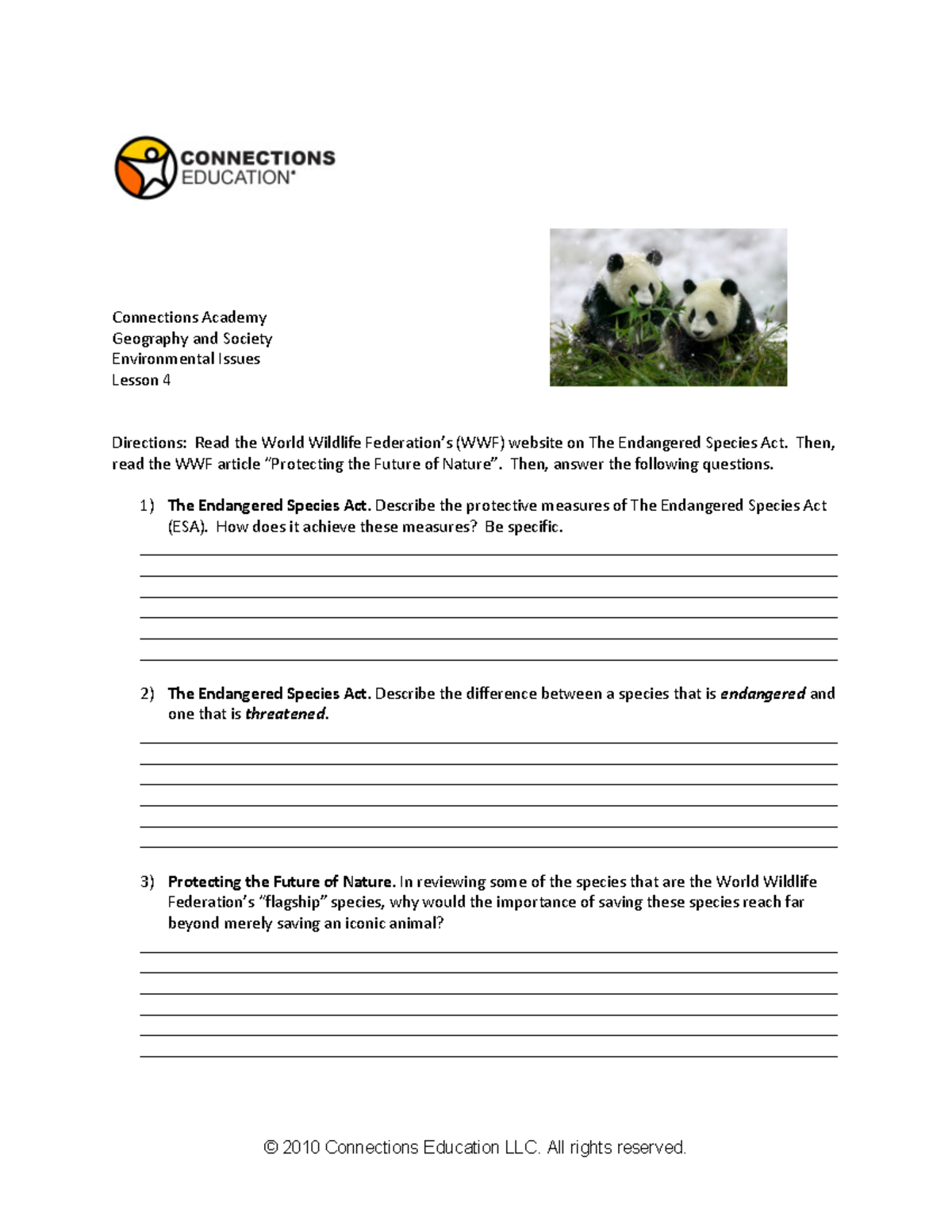 Pandas 83059 - idk - Connections Academy Geography and Society ...