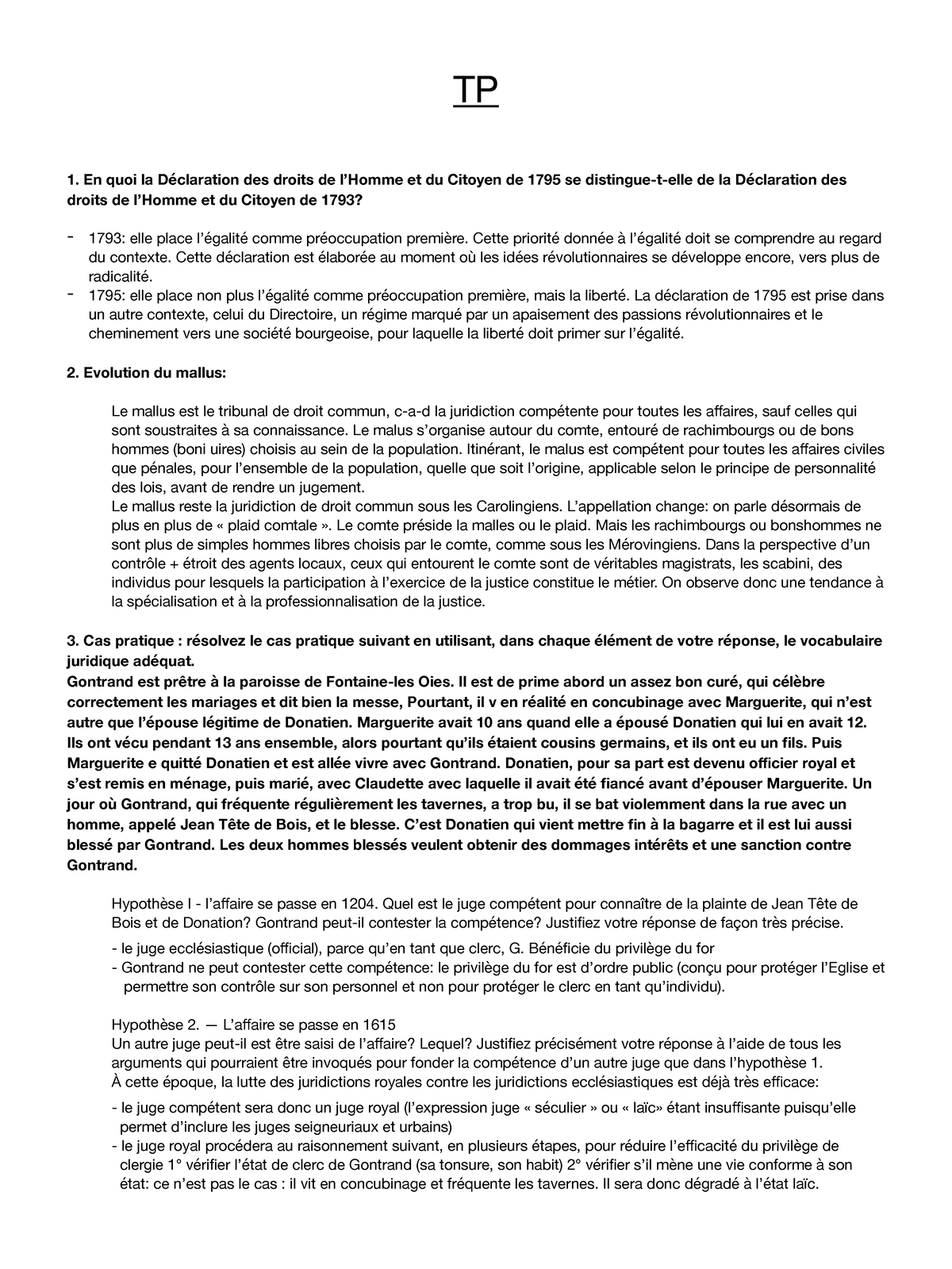syllabus annoté et fluoté - TP 1. En quoi la Déclaration des droits de ...