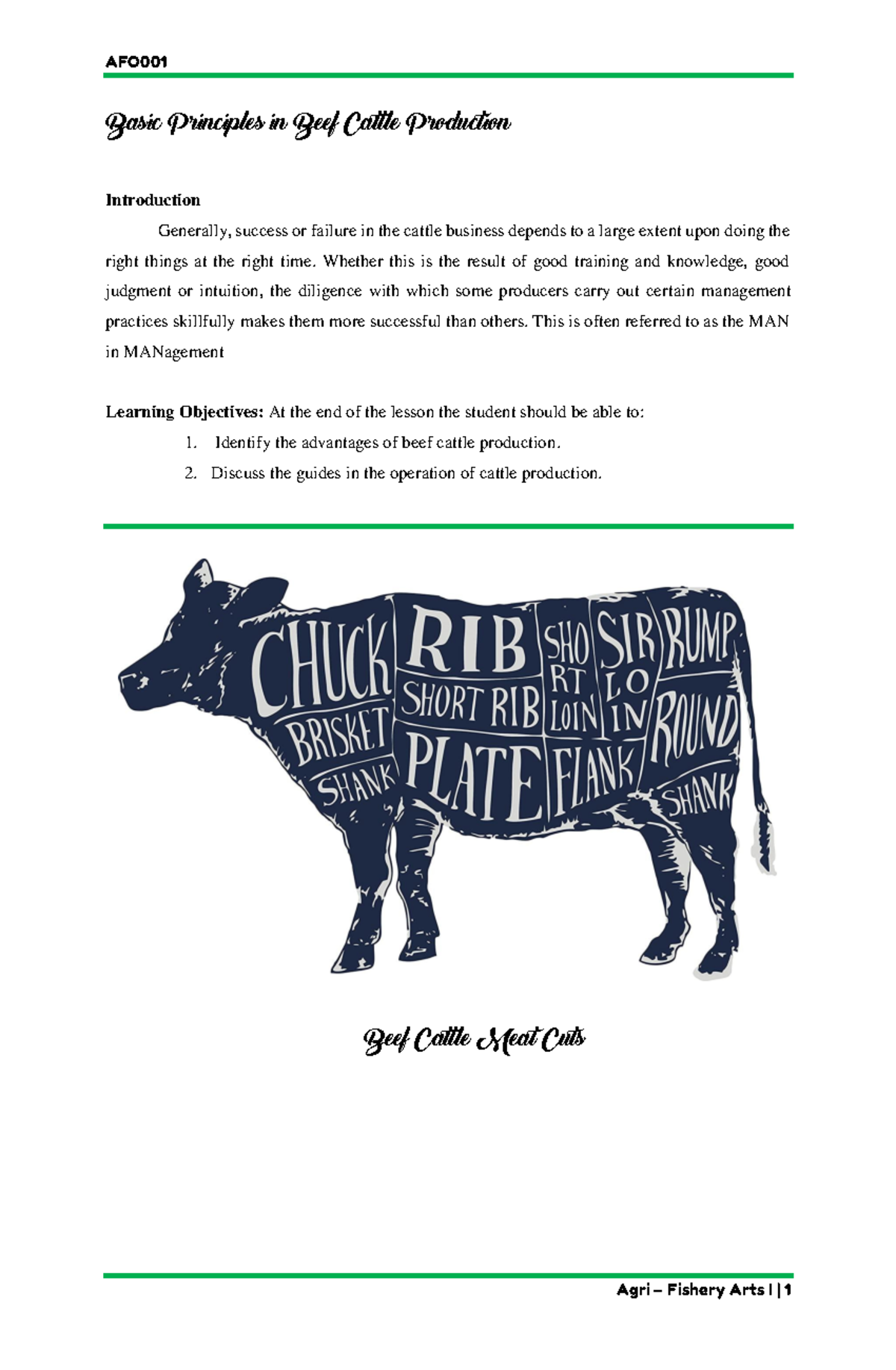 Beef Cattle Production - Basic Principles in Beef Cattle Production ...