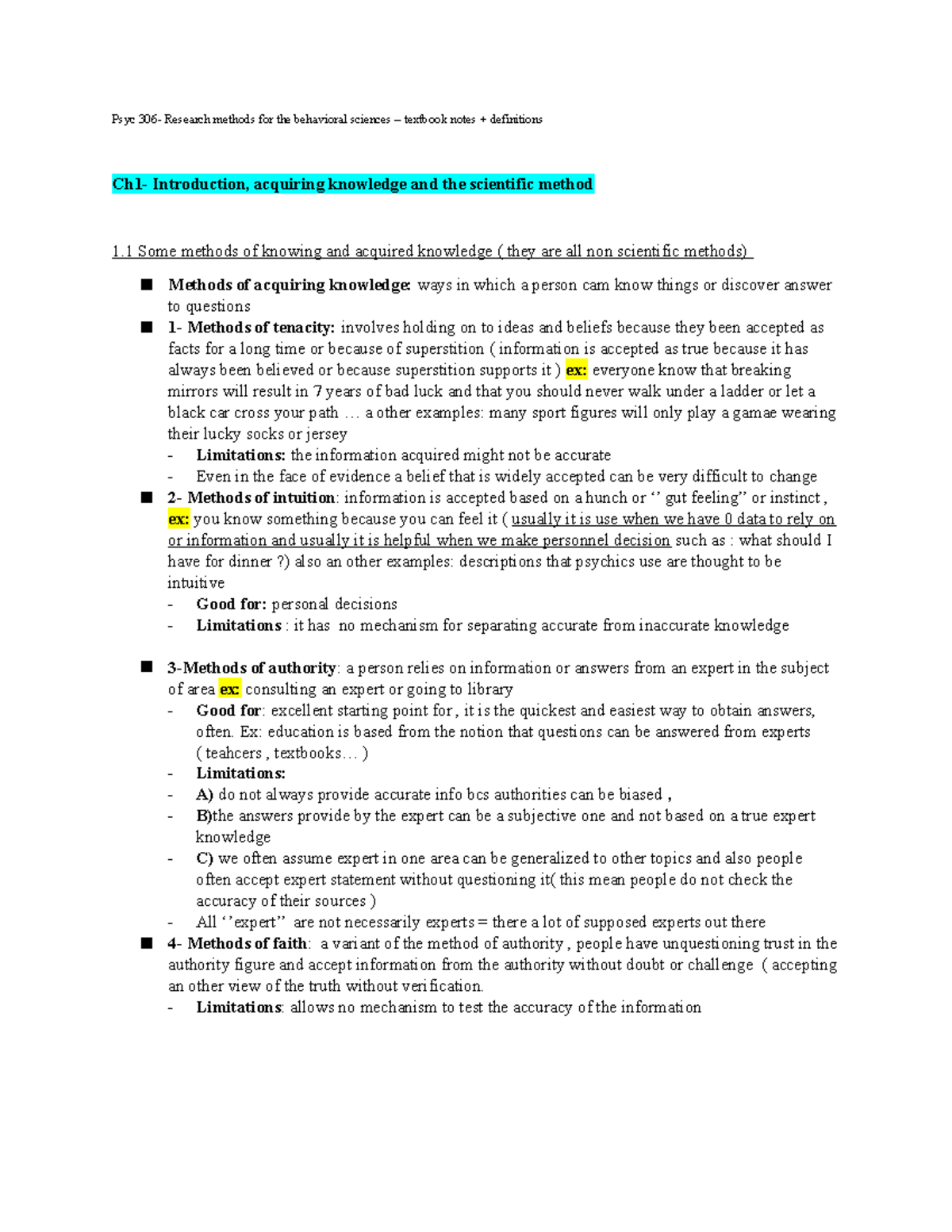 Textbook notes-Research methods for the behavioral sciences – psyc 306 ...