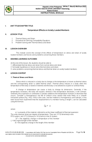 IM13 MECH 02 Moment Equation using Singularity Function - I. UNIT TITLE ...