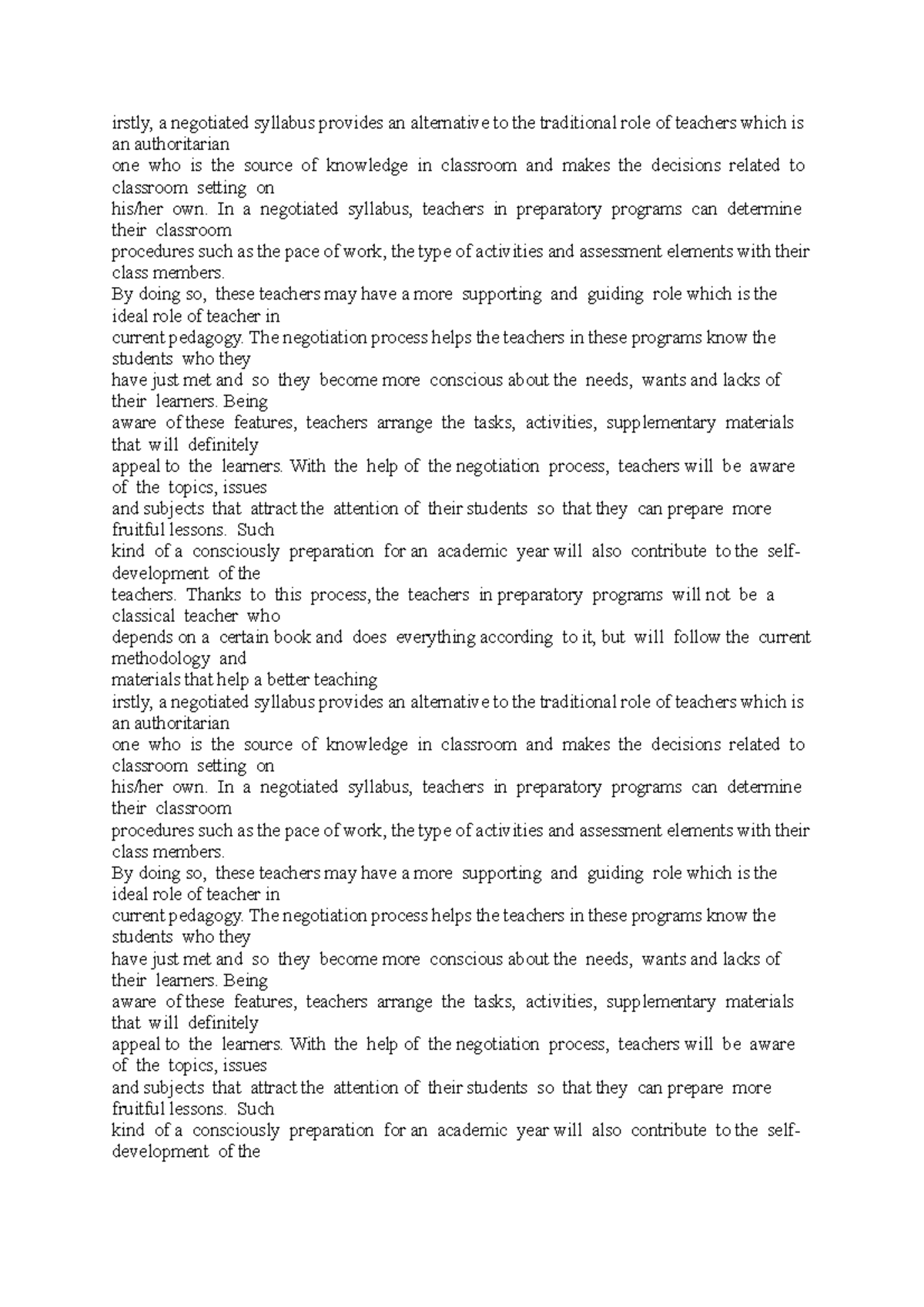 Negotiated Syllabus ECD - irstly, a negotiated syllabus provides an ...