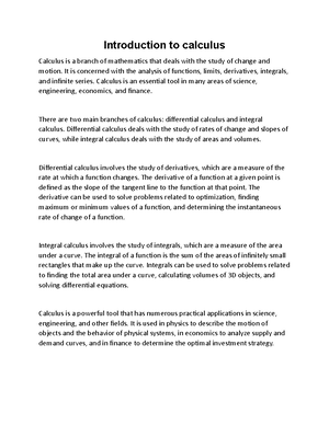 Calculus in Robotics - Calculus in Robotics Calculus is an essential ...