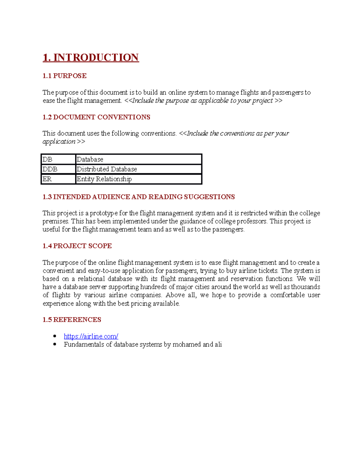 SRS OF Software - Lecture notes MMMMM - 1. INTRODUCTION 1 PURPOSE The ...