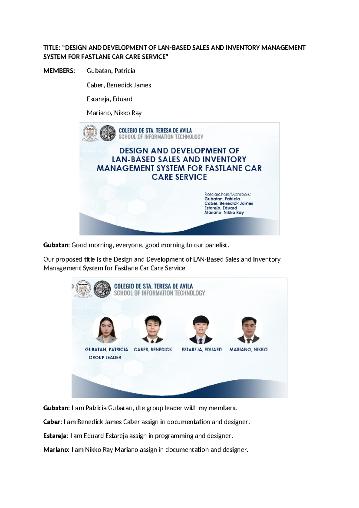 Script - dddddddd - TITLE: “DESIGN AND DEVELOPMENT OF LAN-BASED SALES AND INVENTORY MANAGEMENT ...