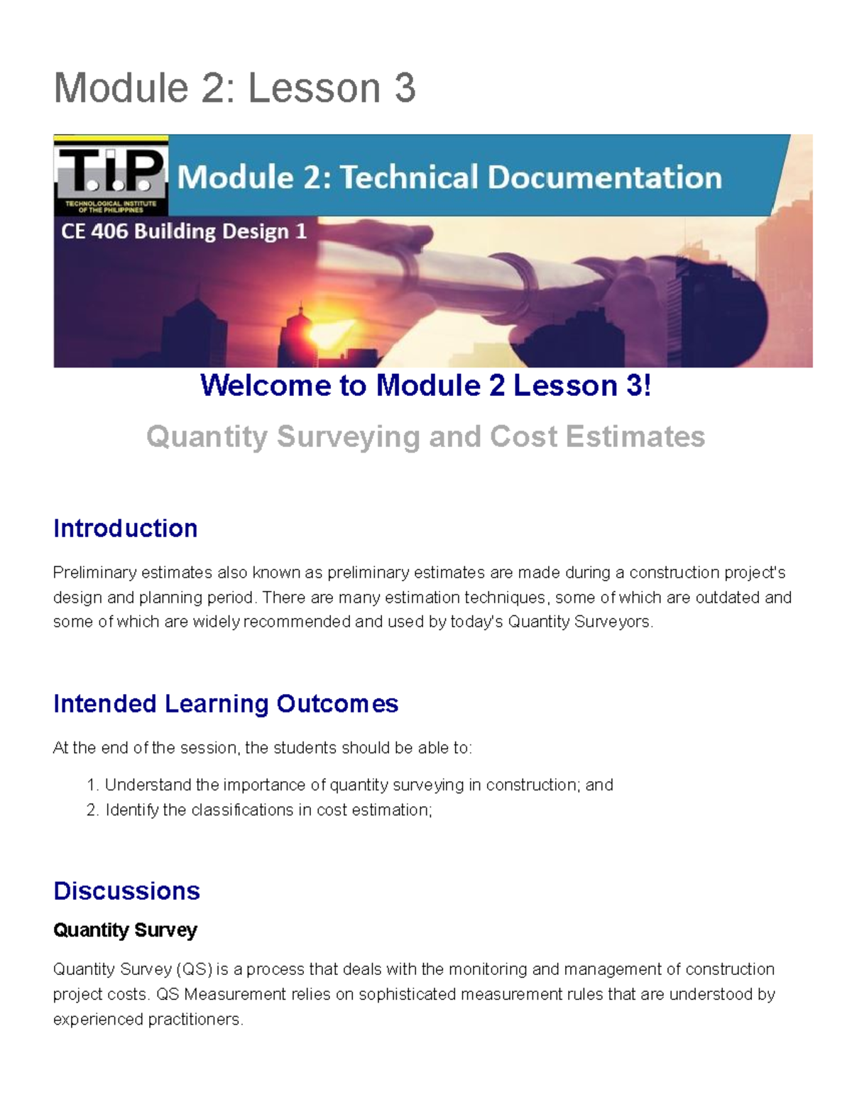 Module 2 Lesson 3 CE 104 - Building Systems Design-converted - Module 2 ...